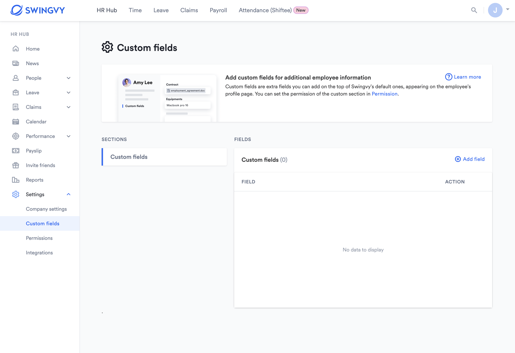 Adding custom fields / documents to your employees' records